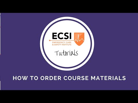 ECSI Tutorial: How to Order Course Materials