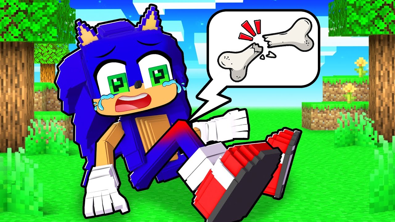 Sonic BROKE HIS LEG in Minecraft!
