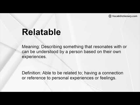 Relatable Meaning