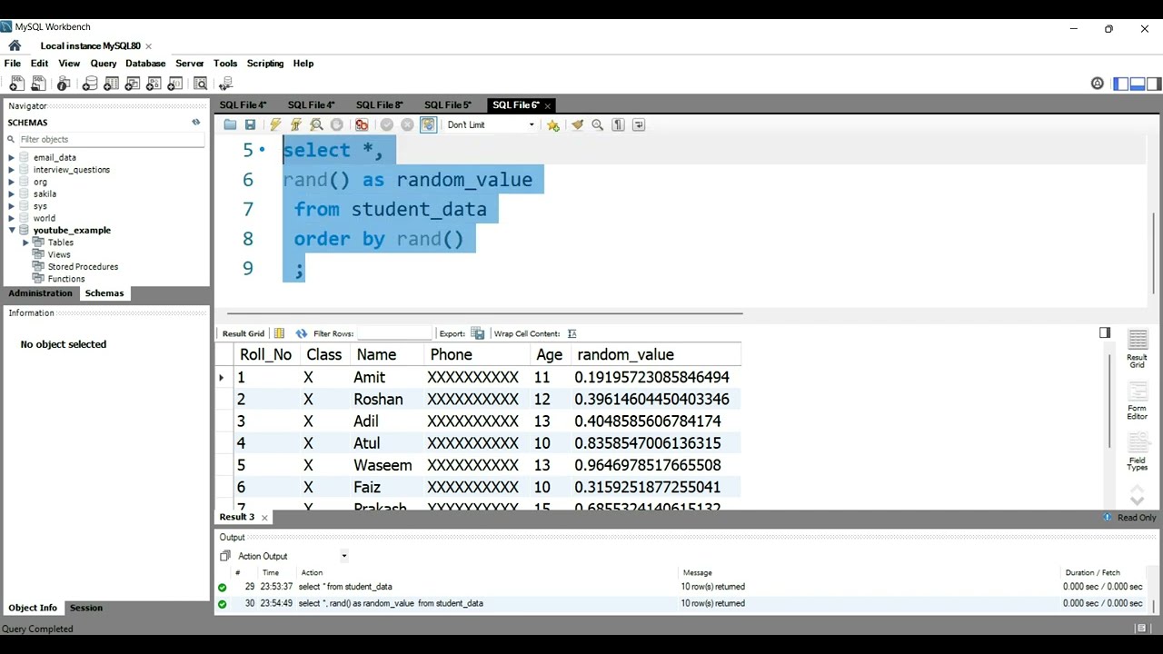 SQL Numeric Function RAND | How to return a random number or a random number within a range |#RAND()