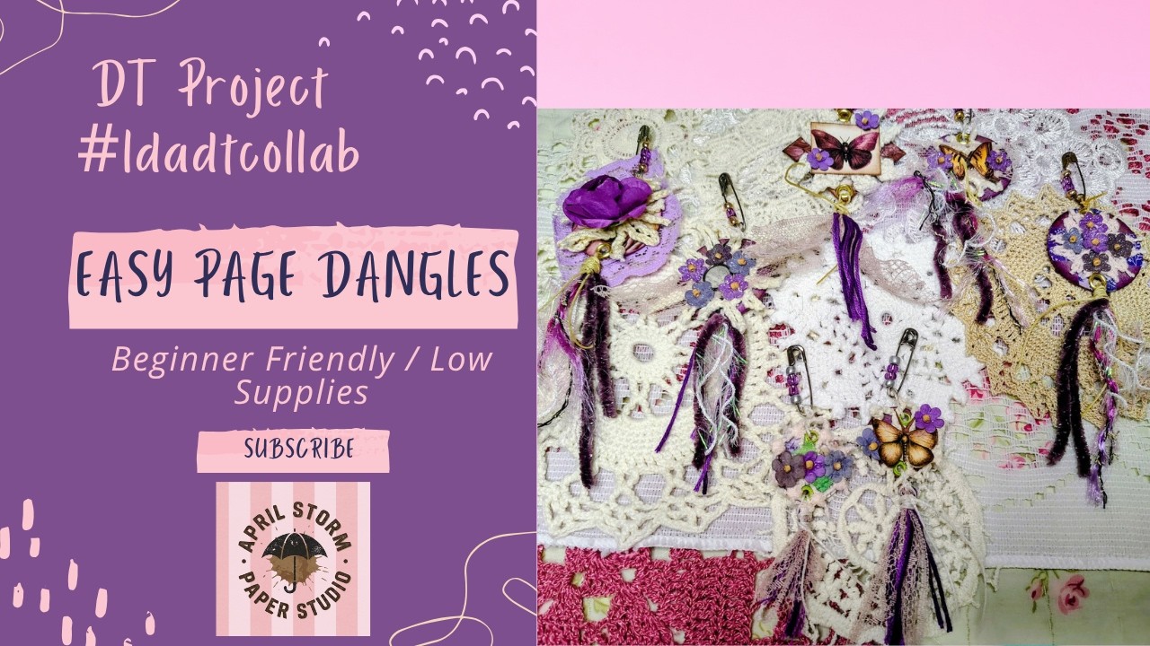 Junk Journal Page Edge Dangles Layout ✦ Craft & Chat  Violet Dreams #ldadtcollab