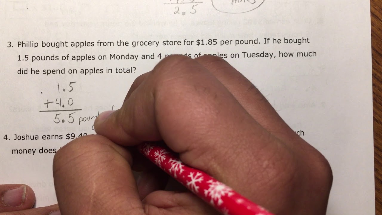 unit 2 module 5 practice test # 1-5 (decimals)