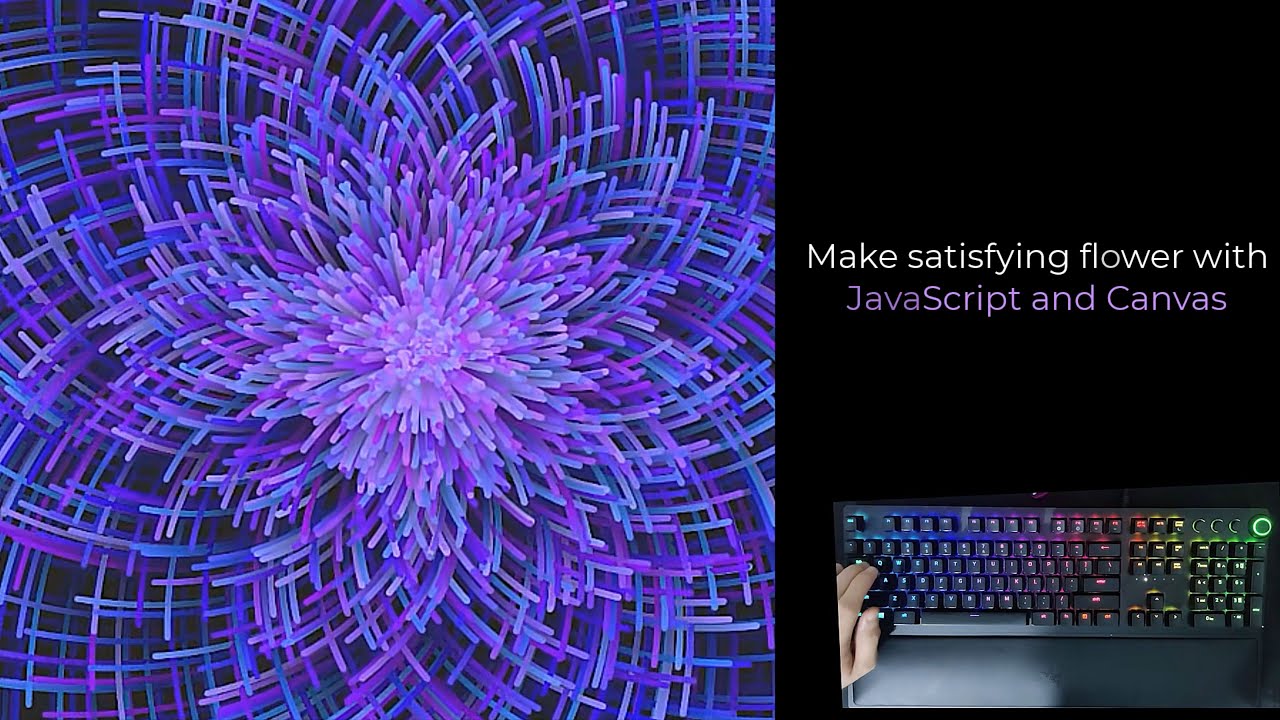 ASMR Programming - Satisfying flowers with JavaScript and Canvas - No Talking