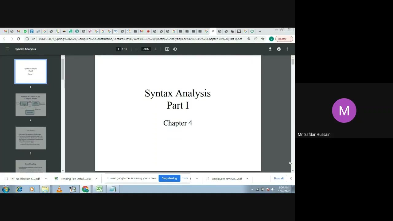 Compiler construction lecture#1 Syntax Analysis pt.1