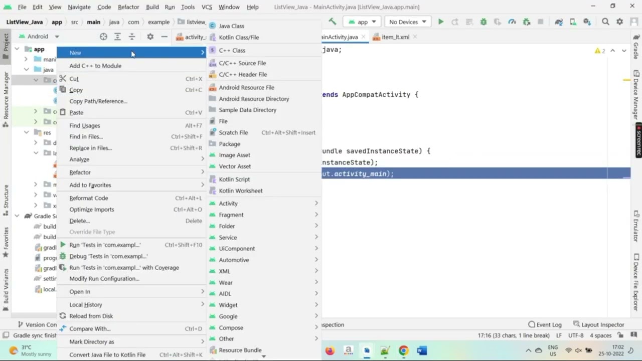 Simple ListView Implementation using Java / #android #java #mobiledeveloper #applicationdeveloper