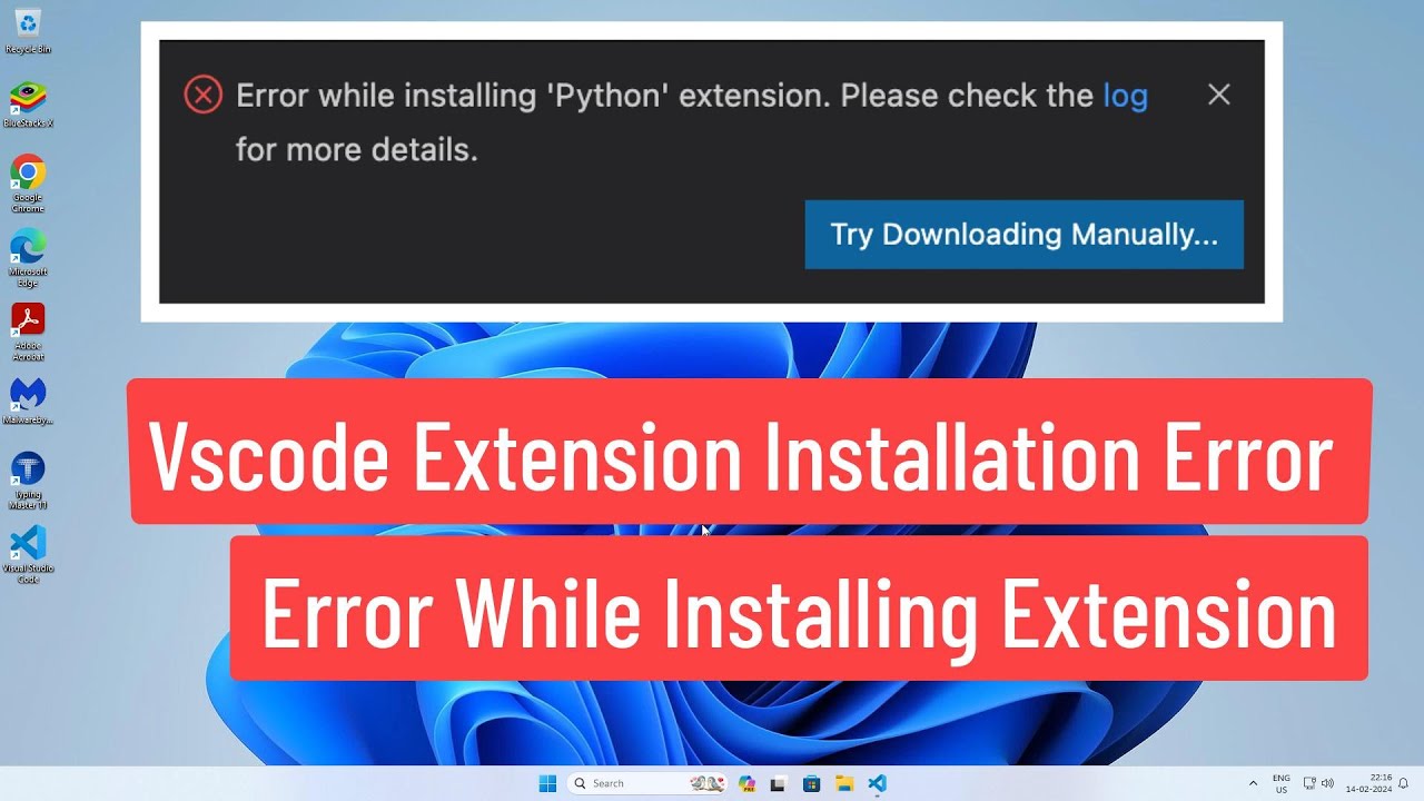 Vscode Extension Installation Error - Fix Error While Installing Extension  Please Check the Log