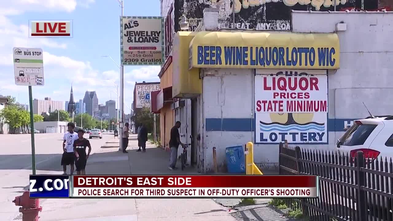 Police search for third suspect in shooting of off-duty Detroit police officer