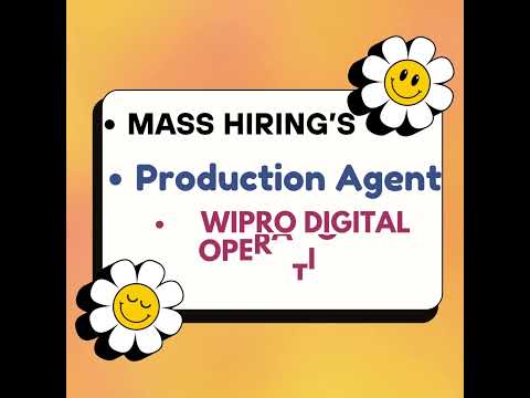 WIPRO MASS HIRING's| Production Agent [DOP]| Freshers & Experienced Apply... Hyderabad| #job #wipro