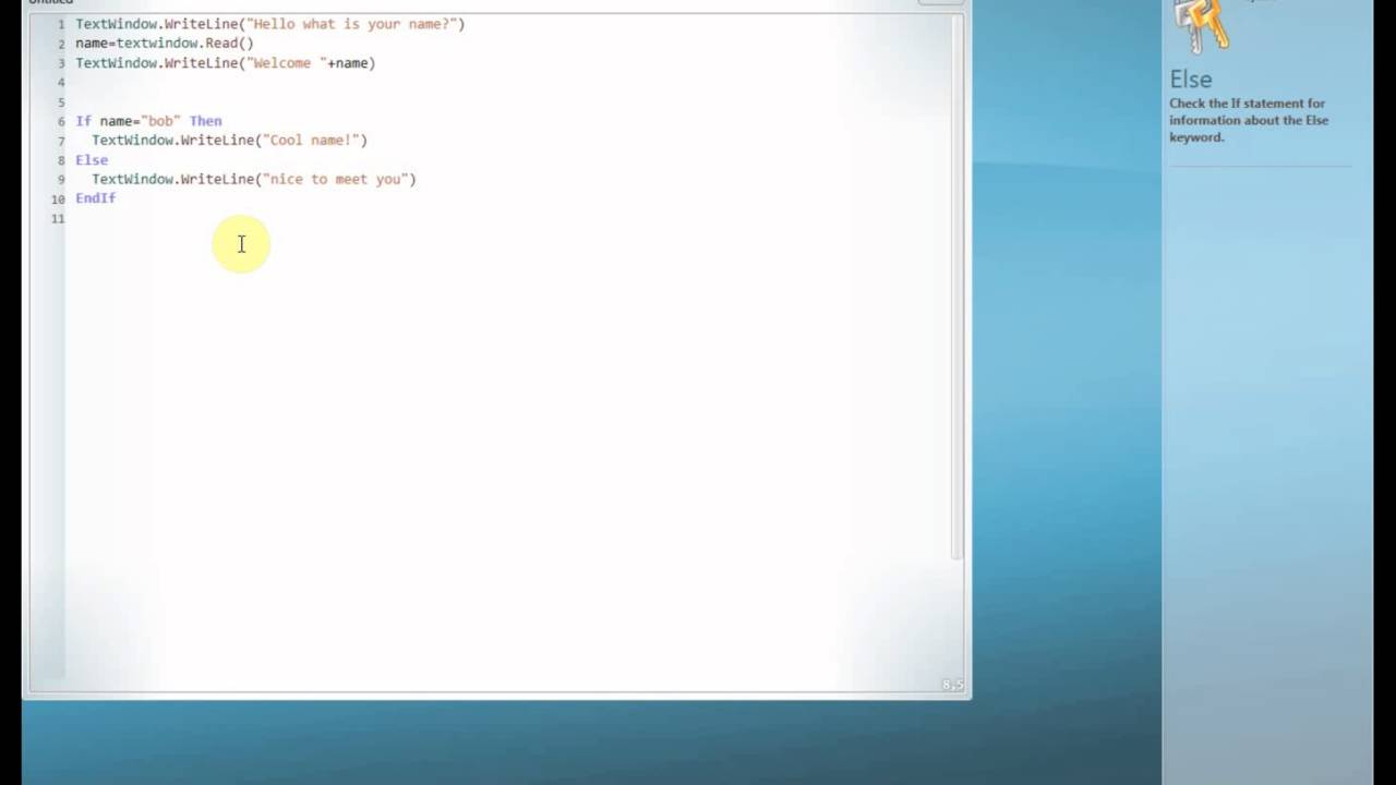 Lesson 3 in Small basic