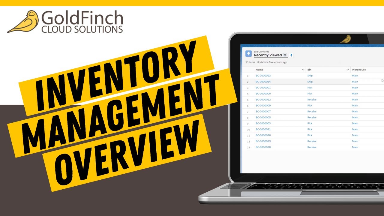 Inventory Management Overview - GoldFinch ERP built with Salesforce
