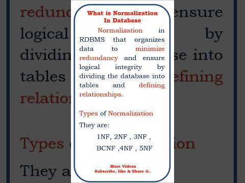Normalization in Database #coding #javascript #java #jscript #developer #class #sqlserver #exception