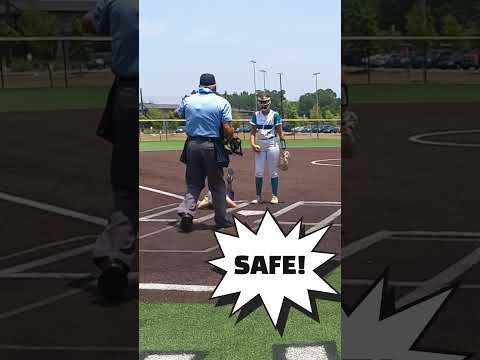 #Shorts Umpire's #obstruction Call: Home Plate Clash - #runner vs #pitcher ! #fastpitch