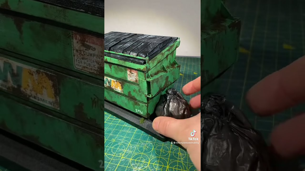 Making a Realistic Abandoned Miniature Dustbin!! #youtubeshorts #shorts