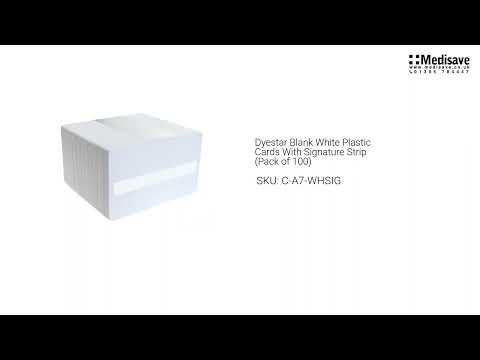 Dyestar Blank White Plastic Cards With Signature Strip Pack of 100 C A7 WHSIG