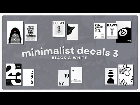 60+ minimalist aesthetic decals codes | black and white | Bloxburg , Berry Avenue