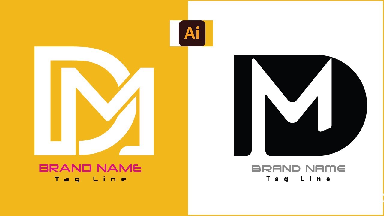 logo Design Tutorial | DM Logo Design |  Illustrator CC 2021