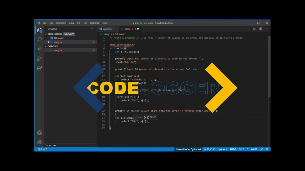 Array 1 - C programing exercise