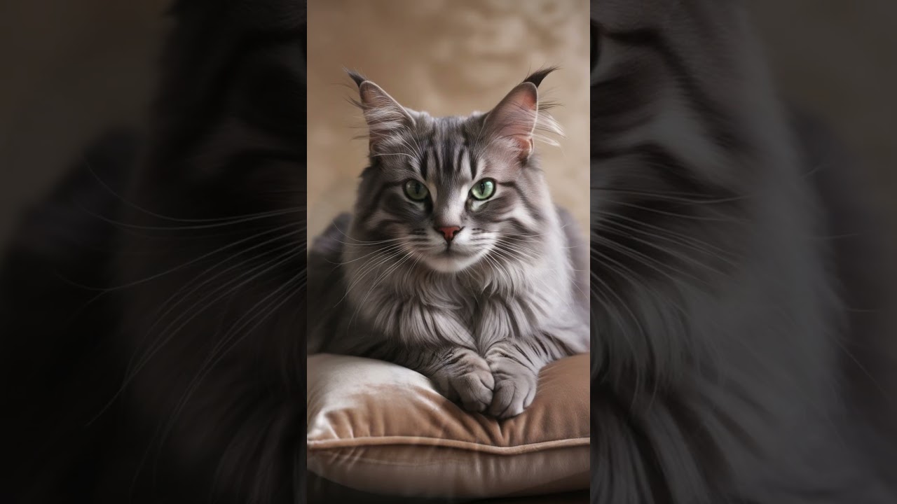 Majestic Cat with Emerald Eyes A Serene Beauty 😺💚✨