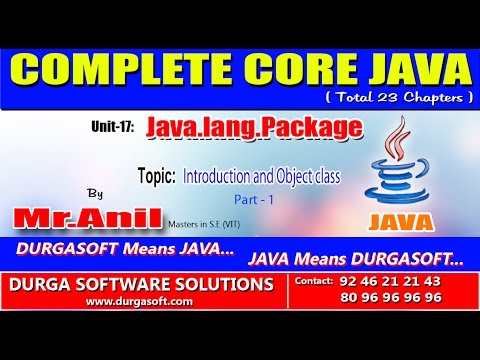 Core Java - Java.Lang.Package - Introduction and Object class Part-1