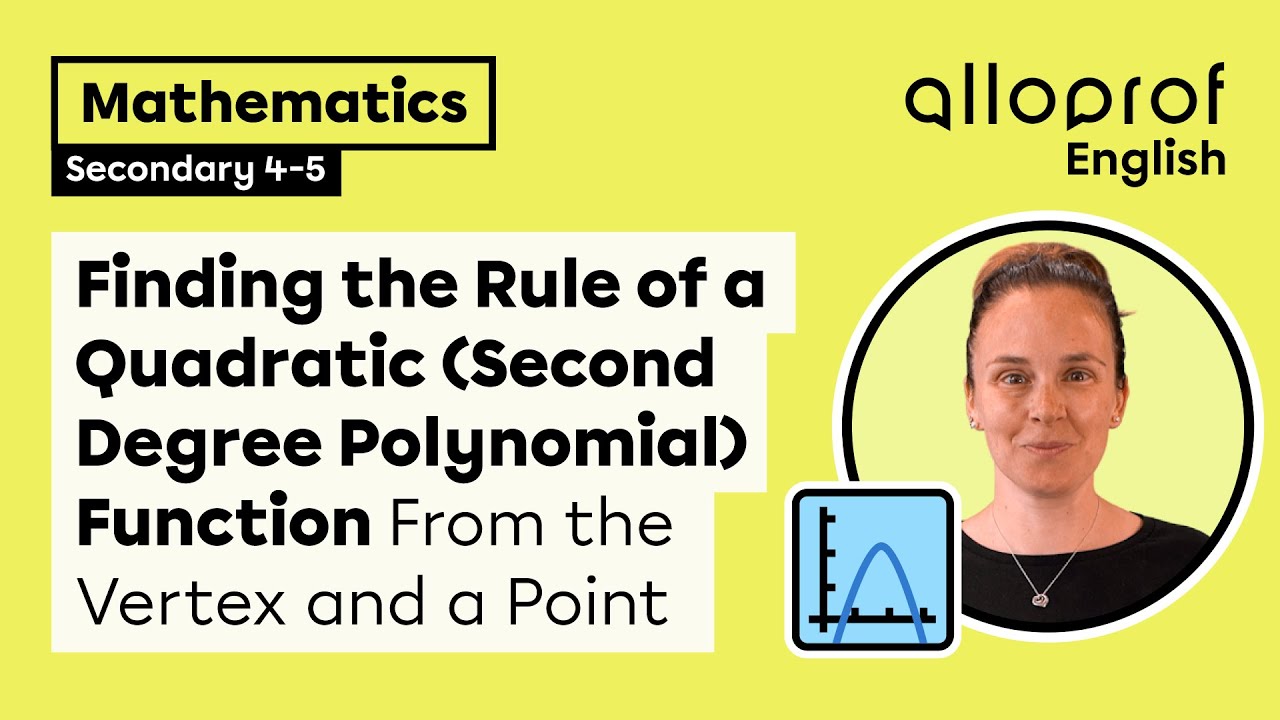 Finding The Rule Of A Quadratic Function Secondaire Alloprof