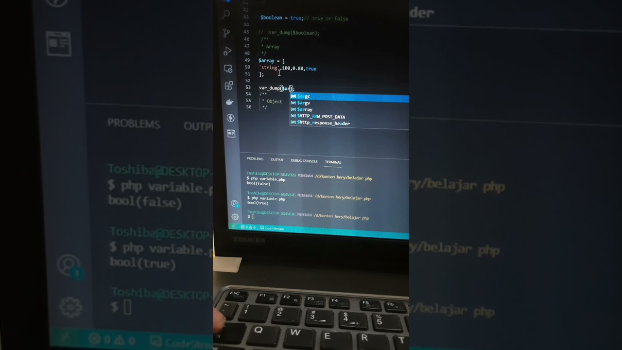 Belajar PHP DASAR | variable | type data.
