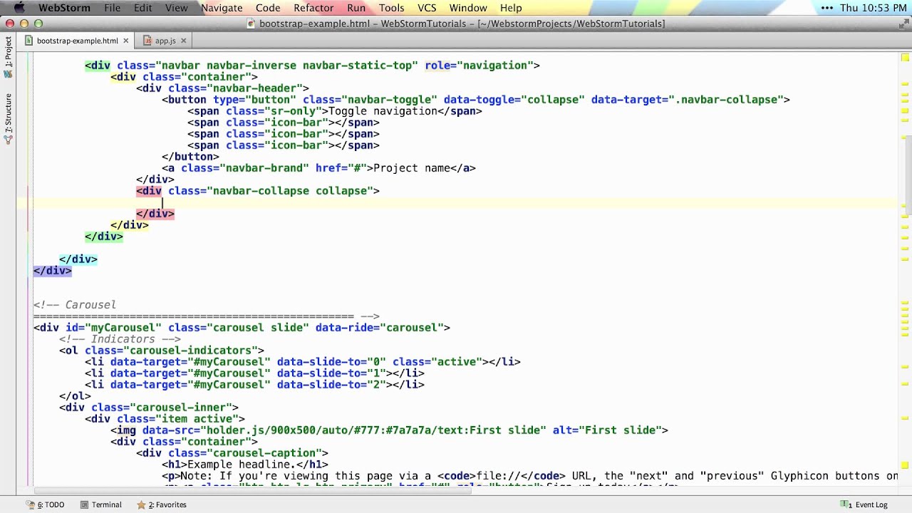 Code Selection - WebStorm Video Tutorial