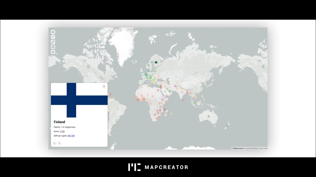 Data binding and interactive maps in Mapcreator