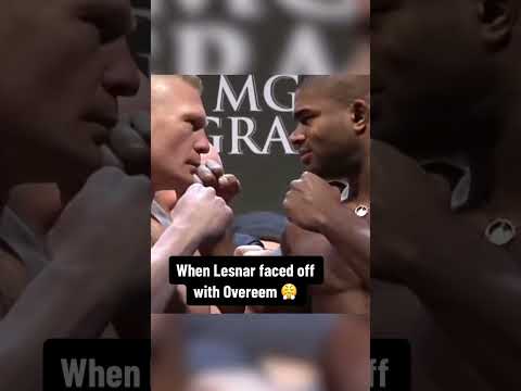 The faceoff between Lesnar and Overeem 😨