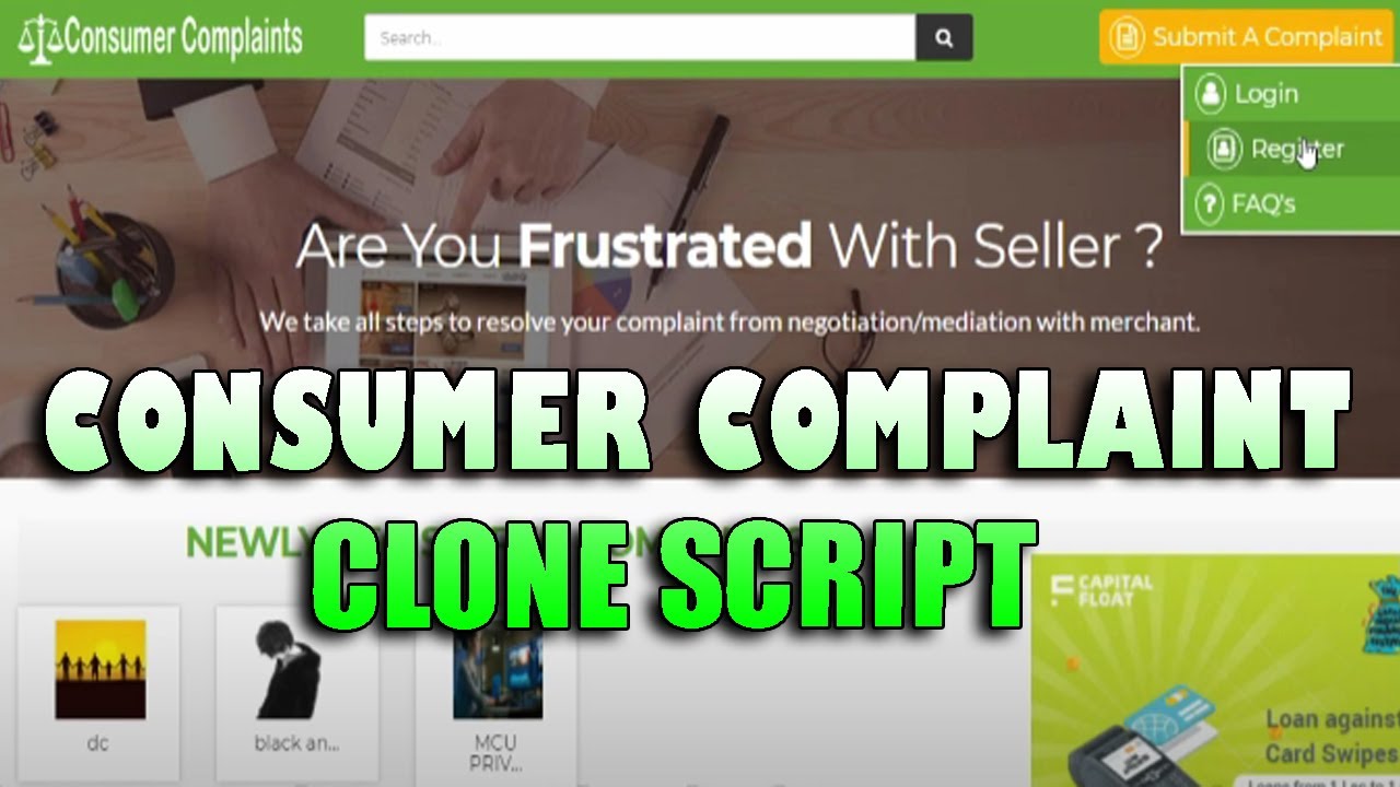 CONSUMER COMPLAINT CLONE SCRIPT PHP Scripts Mall Ready made PHP Scripts