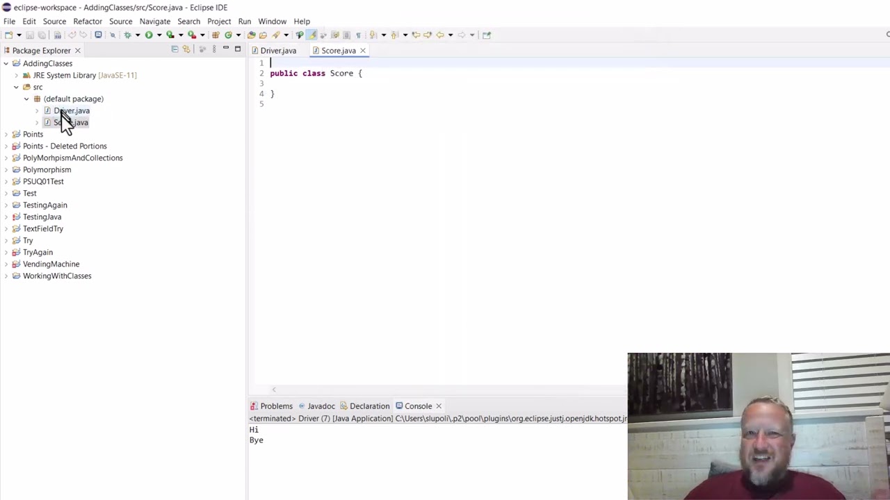 Adding Java Classes in Eclipse