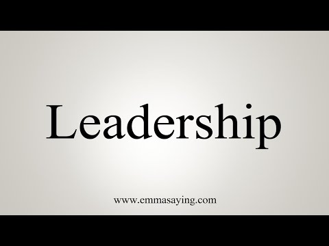 How To Say Leadership