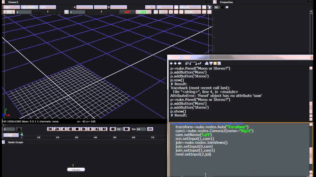 Nuke & Python pt 3.2 creating quick 3d setup(mono & stereo)HD