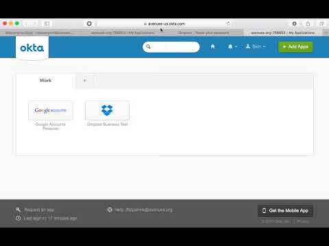 Okta- Dropbox login Bert