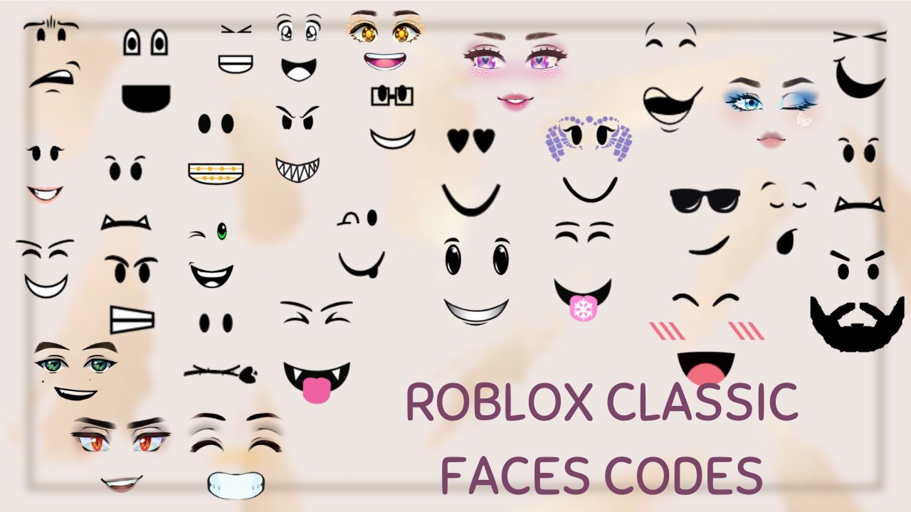 Roblox Classic Faces With Codes|| Use in games like RHS2||