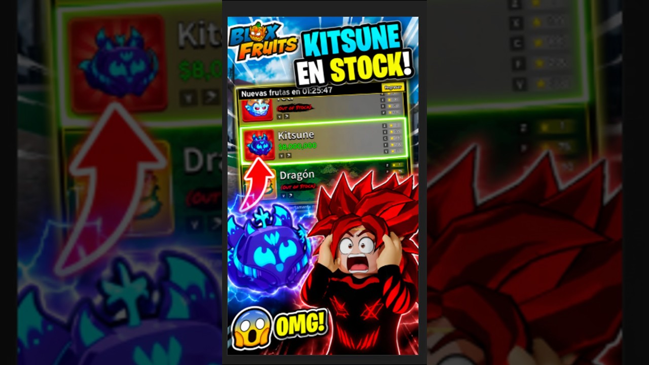 😱 KITSUNE IN STOCK NOW! 🔥 Blox Fruits #roblox #bloxfurit #bloxfruits #trending #viral #shorts