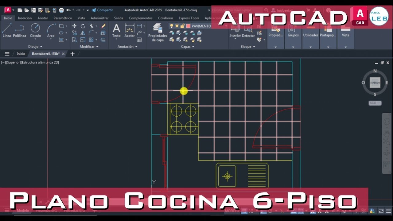 [AutoCAD]-Plano de Cocina 6(Pavimento)