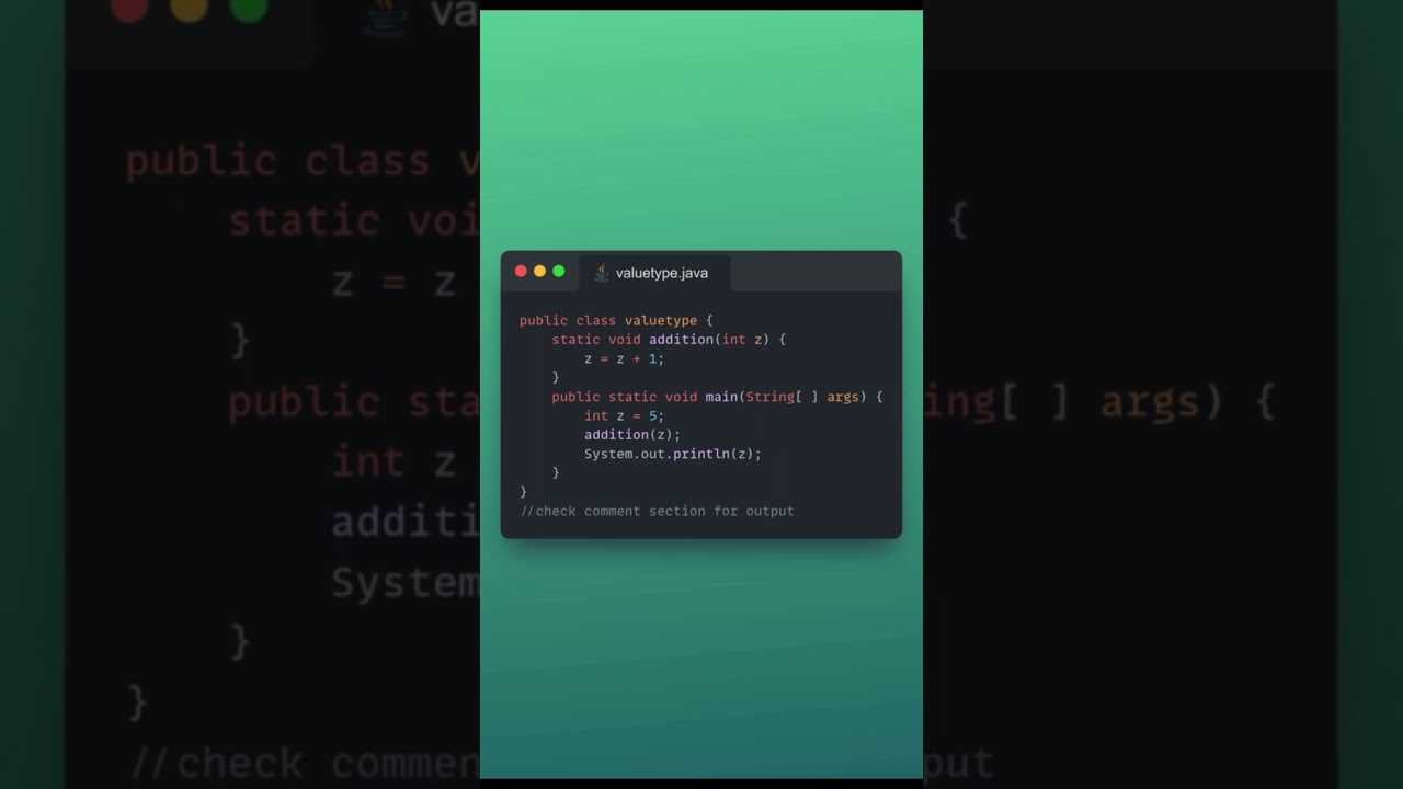 Java challenge 1, can you guess the output #shorts #inventcoding