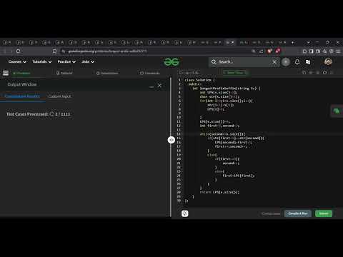 Longest Prefix Suffix (GFG) Solution
