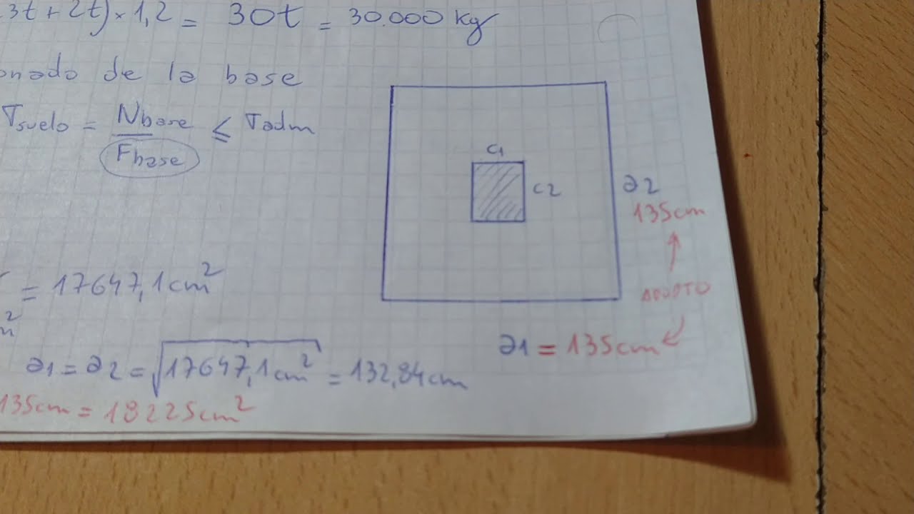 Base aislada centrada, Parte A