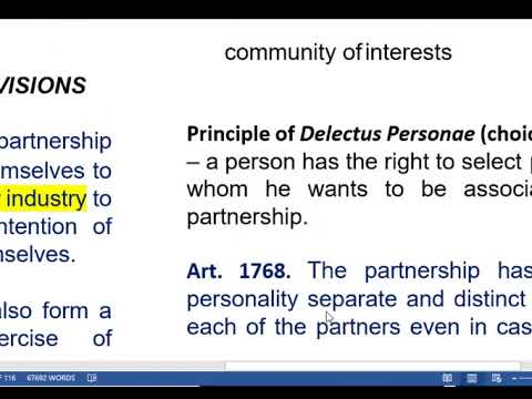 Partnership: General Provisions (Article 1767-1768