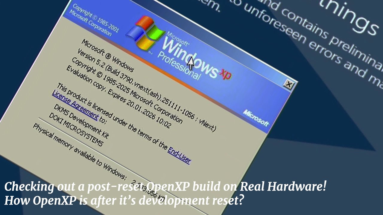 Checking out a post-reset OpenXP build on Real Hardware!
