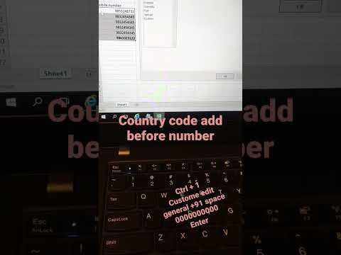 How to add country code before a number in excel (+91 country code) #shots #exceltricks