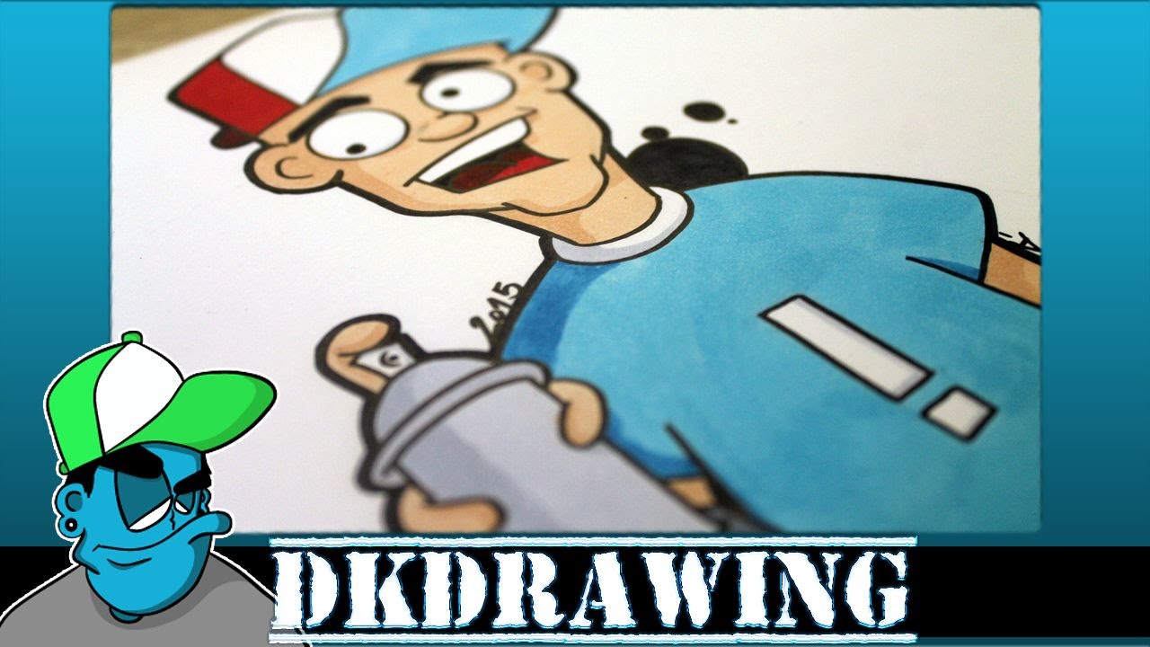 How to draw a graffiti character holding a spraycan