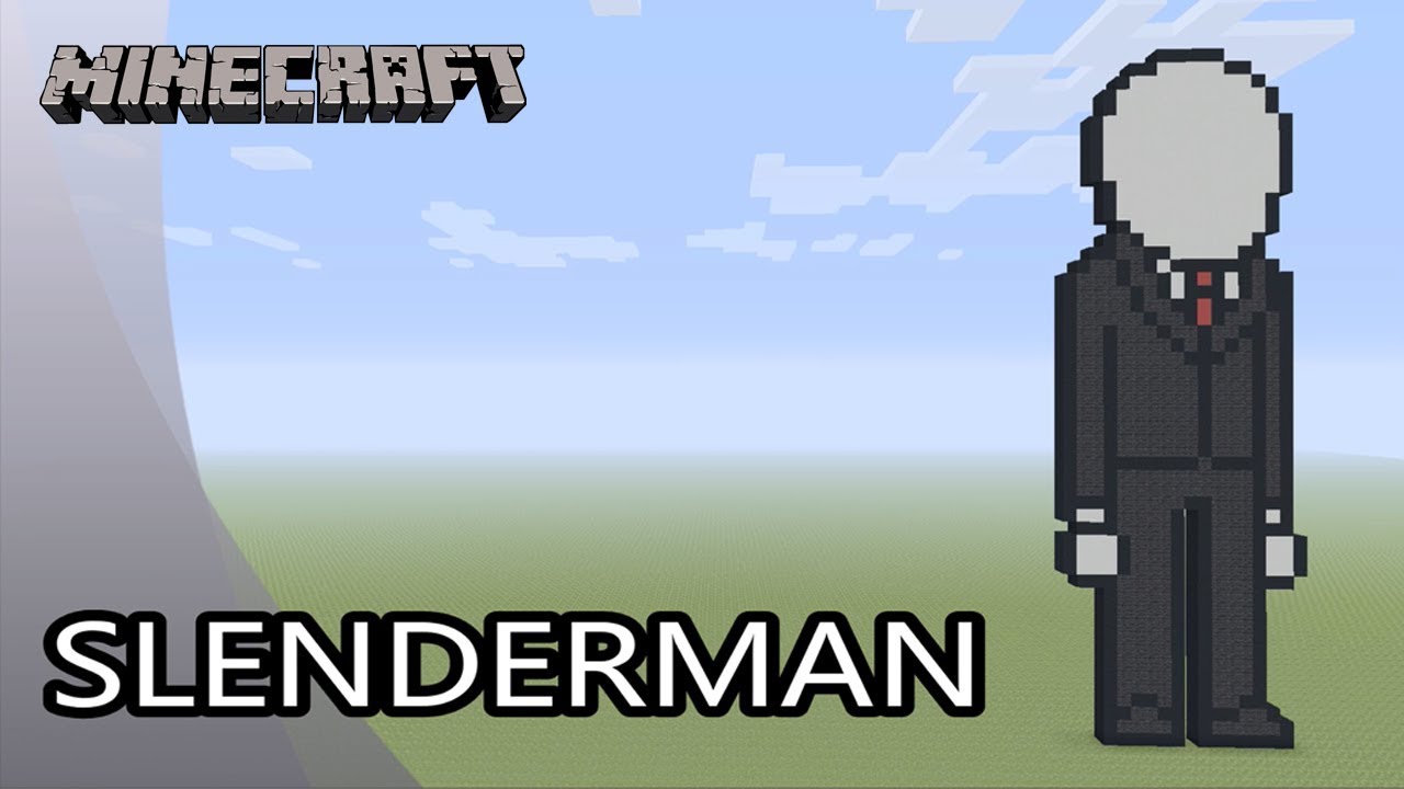 Minecraft: Pixel Art Tutorial and Showcase: Slenderman (Creepypasta)