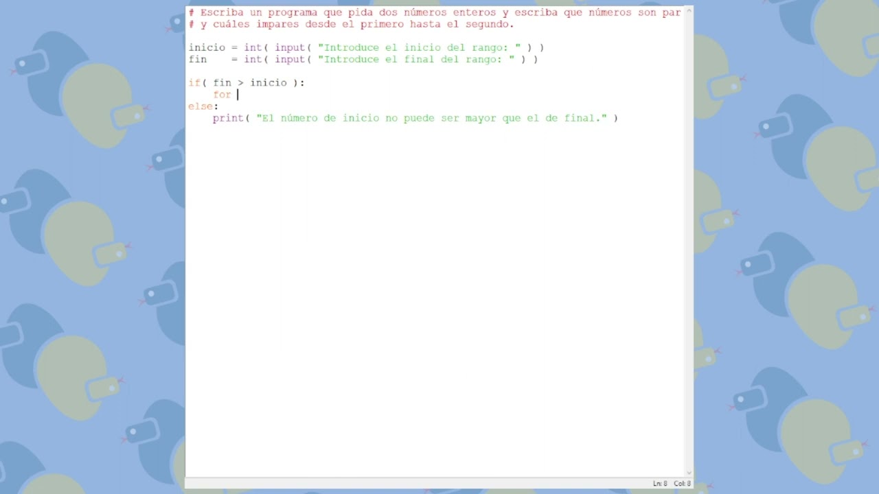 For en Python | Ejemplo 1 - Pares e impares en un rango | Python para los que nunca han programado