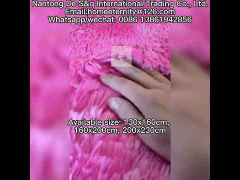 Factory Supply 100% Polyester Faux Fur Fluffy Long Hair Bed Blankets Throws
