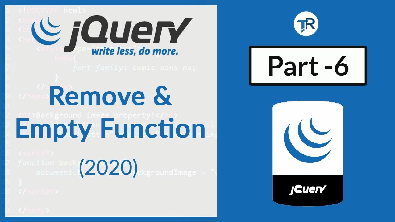 JQUERY REMOVE AND EMPTY FUNCTION (2020)