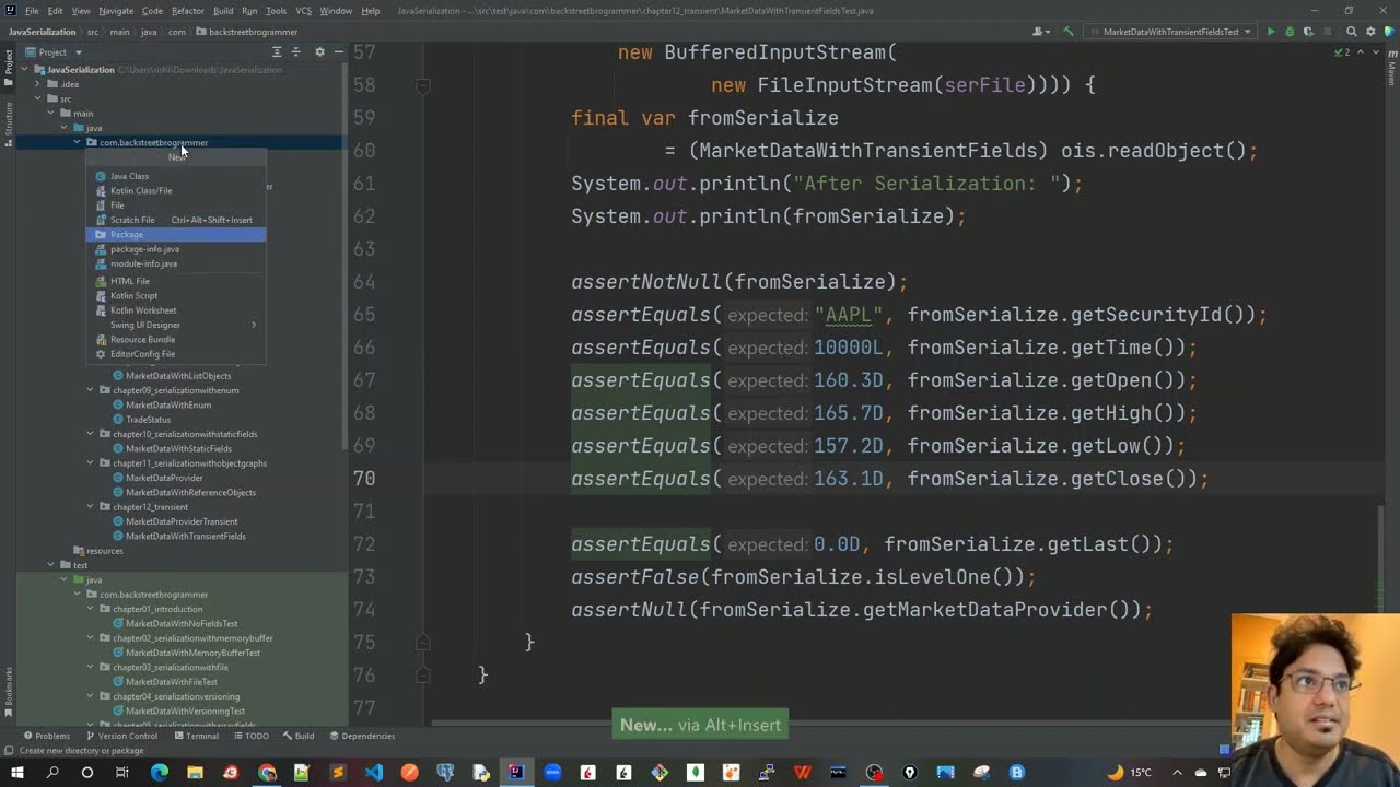 29 - Java Serialization using writeObject() and readObject() - Code Demo 1
