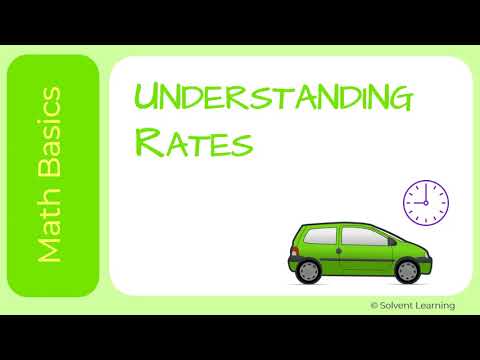 Understanding Rates (Math Rates in Real World Scenarios)