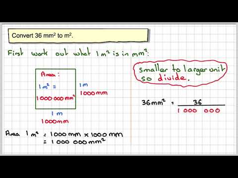 Converting units of area mm squared to m squared
